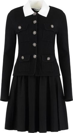 Self Portrait Femme, Robes, Noir, Taille: 38 FR Tailored Knit Mini Dress