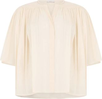 PESERICO Femme, Blouses et Chemises, Beige, Taille: 38 FR Chemise ample en coton