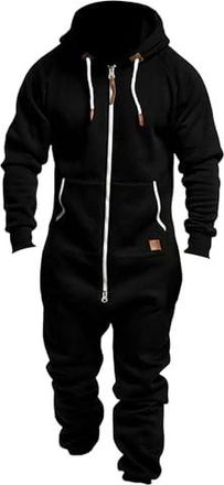 Generic Combinaison de Jogging en Polaire pour Homme, Style Jogging, avec Fermeture &eacute;clair, doubl&eacute;e Polaire, Noire, Taille 4XL