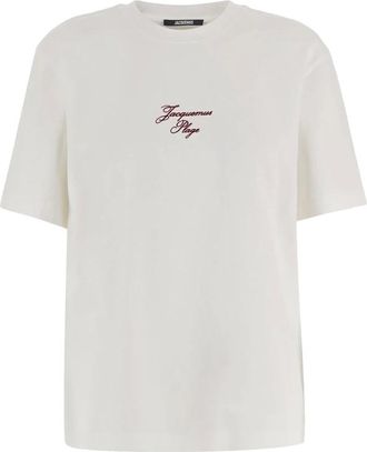 Jacquemus Homme, Tops, Blanc, Taille: 2XL Le T-shirt Bateau