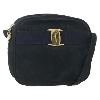 Ferragamo Pre-owned Wildleder Schultertasche - - Pre-owned - Damen - Blau - ONE SIZE