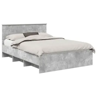 vidaXL Struttura Del Letto Con Testiera Grigio Cemento 150 X 200 Cm Vidaxl