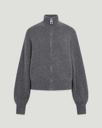 Belstaff Cardigan Enti&egrave;rement Zipp&eacute; Atol Pour Femme Wool Cashmere Blend Gris Graphite Xs