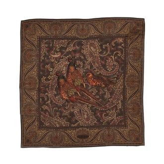 Ralph Lauren Carr&eacute; en cachemire Pheasant Paisley - Femme - Accessoires - Brun - Taille: ONE Size