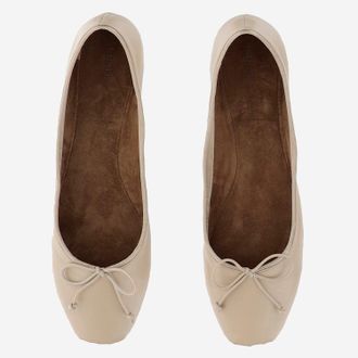 Khaite Womens Leather Ballet Flats Pink Lambskin
