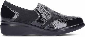 Pitillos Pitillos Mocassins, chaussures compensées, élastiques sur les côtés, semelle en caoutchouc, semelle amovible, classique, cuir et tissu pour femme, Noi