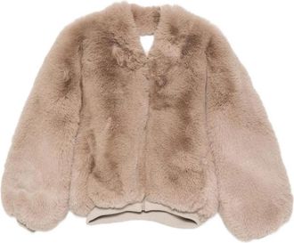 Frankie Shop Senna Kunstleder Bomberjacke - - Jackets - Damen - Beige - M