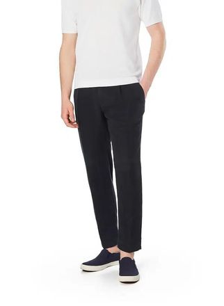 Strellson Herren Bundfaltenhose blau