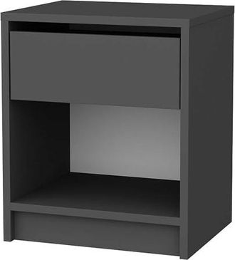 Hanah Home Scandinavian Nightstand, Anthracite, 44.6 x 35.9 x 52.8 cm | 100% Melamine Coated Particle Board, 18 mm Thick | Stylish & Functional for Modern Bedroo