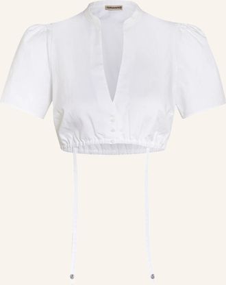 Gottseidank Gottseidank Dirndlbluse Pompadour Mit Leinen weiss