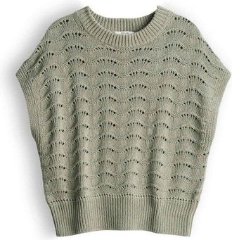 OPUS Strickpullover Pydra aus Feinstrick mit lockerer Passform Lochstrickmuster, leichte Transparenz, weicher Griff, Casual