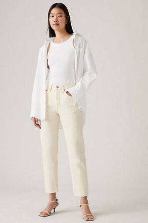 Levi's Jean Coupe Courte 501 - Femme - Cream / Ecru Booper No Damage - 24X26