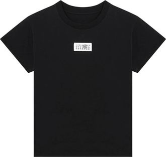 Maison Margiela Femme, Tops, Noir, Taille: 36 FR T-shirt Numeric en jersey de coton