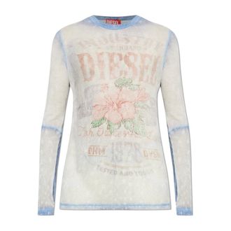 Diesel Homme, Tops, Beige, Taille: M Long Sleeve T-shirt T-Gaspar