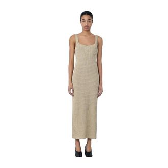 Khaite Femme, Robes, Beige, Taille: 38 FR Lex Robe Maxi en Maille C&ocirc;te