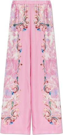 Versace Jeans Couture Femme, Pantalons, Rose, Taille: 38 FR Pantalon large en satin