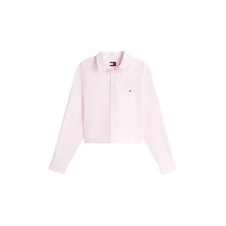 Tommy Jeans Relaxed Fit Cropped Poplin Shirt - - Blouses & Shirts - Damen - Rosa - M