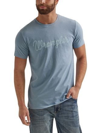 Wrangler Herren-T-Shirt, kurzärmelig, Ashley Blue Heather, L