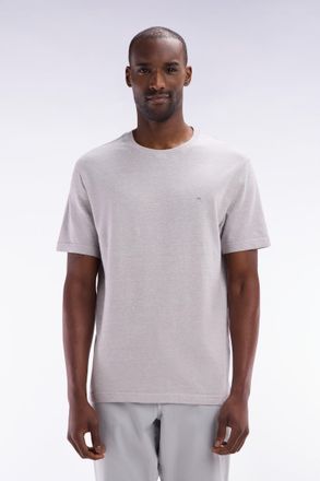 Eden Park T-shirt En Coton Et Lin Gris Coupe Droite