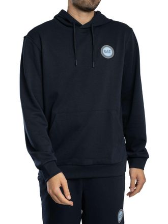 Emporio Armani Pullover-Hoodie Mit Logo-Patch, Blau