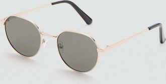 Mango Lunettes de soleil m&eacute;talliques rondes or - Homme - Taille unique - MANGO MAN