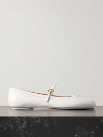Gianvito Rossi Ballerines En Cuir Carla - Blanc