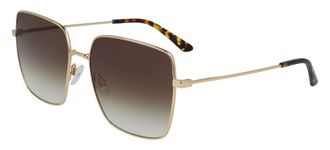 Calvin Klein EYEWEAR Damen CK20135S-717 Sonnenbrille,Shiny Gold/Khaki Gradient, 58-17-145
