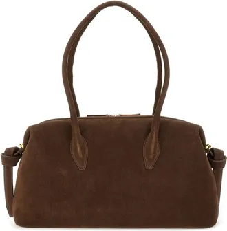 Yuzefi Womens Brioche Duffle Bag Brown Bovine Leather Shoulder