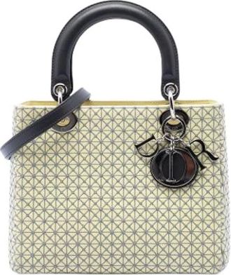Dior Sac bandouli&egrave;re en cuir brod&eacute; Pre-owned - Femme - Pre-owned - Jaune - Taille: ONE Size