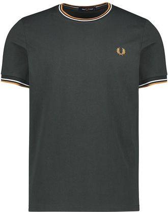 Fred Perry Herren T-Shirt gr&uuml;n Baumwolle
