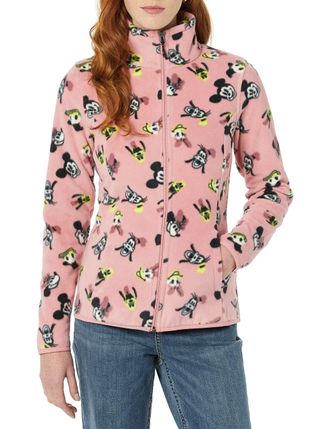 Amazon Essentials Disney | Marvel | Star Wars | Princess Damen Polarfleece-Jacke mit durchgehendem Reißverschluss und Stehkragen, Minnie und Freunde, XXL
