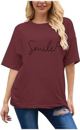 Generic T-shirt d&eacute;t&eacute; pour femme, t-shirt &agrave; manches courtes, t-shirt basique, haut de sport, t-shirt de baseball pour femme, adolescente, fille, haut basique, 