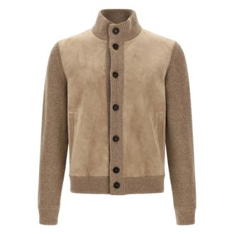 Ermenegildo Zegna Cardigan en daim - Homme - Pulls - Beige - Taille: L