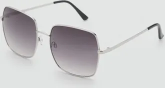 Mango Sonnenbrille mit quadratischem Metallgestell silber - Damen - Einheitsgröße - MANGO