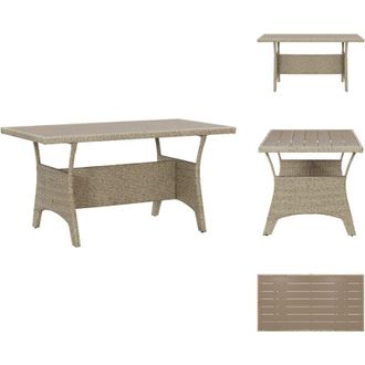 vidaXL Gartentisch Grau 120x70x66 cm Poly Rattan - Esstisch - Gartentisch - Polyrattan Tisch - Outdoor Tisch - Terrassenm&ouml;bel