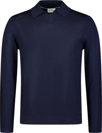 Roy Robson Langarm-Poloshirt aus Merinowolle mit Variokragen in