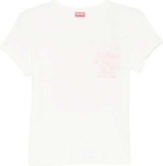 Kenzo Femme, Tops, Blanc, Taille: 36 FR Cartoon Outlined Em T-Shirt