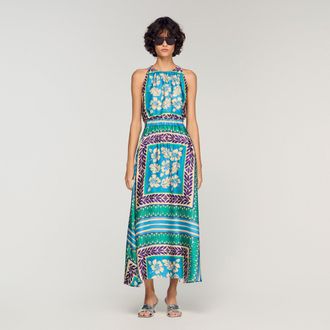 Sandro Langes Kleid mit Blumendruck