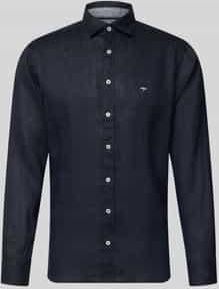 Fynch-Hatton Slim Fit Leinenhemd mit Haifischkragen