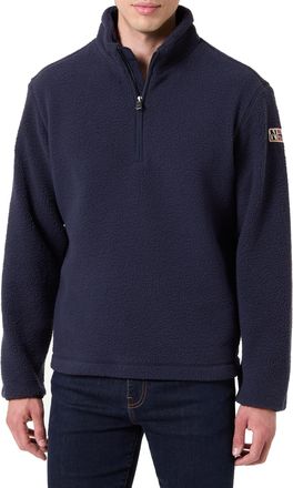 Napapijri Treser Half-Zip Kragen Fleece Blue Marine, blau, L