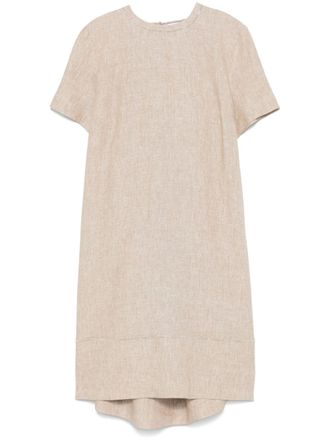 PESERICO robe mi-longue &agrave; effet flamm&eacute; - Tons neutres