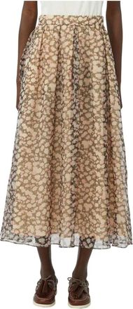 Max Mara Femme, Jupes, Multicolore, Taille: 42 FR Wkdpanteon Printed Silk Skirt