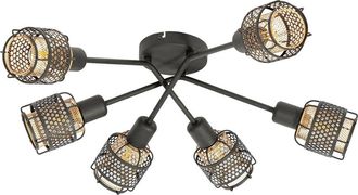 Lindby Deckenlampe Eudoria (Modern) in Schwarz aus Metall (6 flammig, E14) - Deckenleuchte Lampe Wohnzimmerleuchte