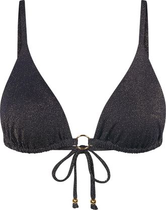 Triumph Triangel-Bikini-Top TRIUMPH Summer Sunset N, Damen, Gr. 36, Cup C, schwarz, Glitzergarne;Microfaser, Obermaterial: 70% Polyamid, 16% metallisierte Fas