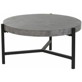 Beliani Beliani - Couchtisch Grau Schwarz Betonoptik mdf Tischplatte Metallgestell Rund Modern Industriell
