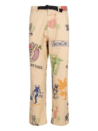 Pas de Mer Hose mit Devils Lattuce-Print - Braun