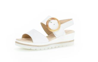 Gabor Damen Sandaletten, Frauen Sandalen,Best Fitting,Freizeitschuhe,offene Schuhe,Strandschuhe,Sommersandalen,bequem,flach,Weiss,38.5 EU / 5.5 UK