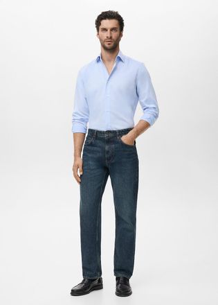 Mango Slim-Fit Baumwollhemd himmelblau - Herren - XL - MANGO MAN