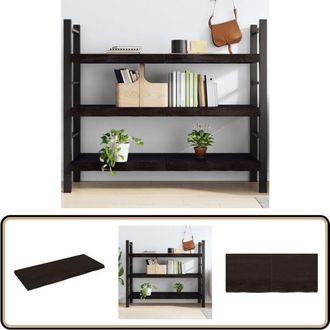 vidaXL Vidaxl - Wandregal Dunkelbraun 140x60x(2-6)cm Massivholz Eiche Behandelt - Eichenholz Regal - Wandregal Massiv - Holzkasten - Landhaus Dekoration