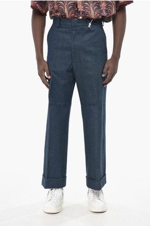 Valentino Wide-Leg Jeans with 26cm Cuffed Hem size 46